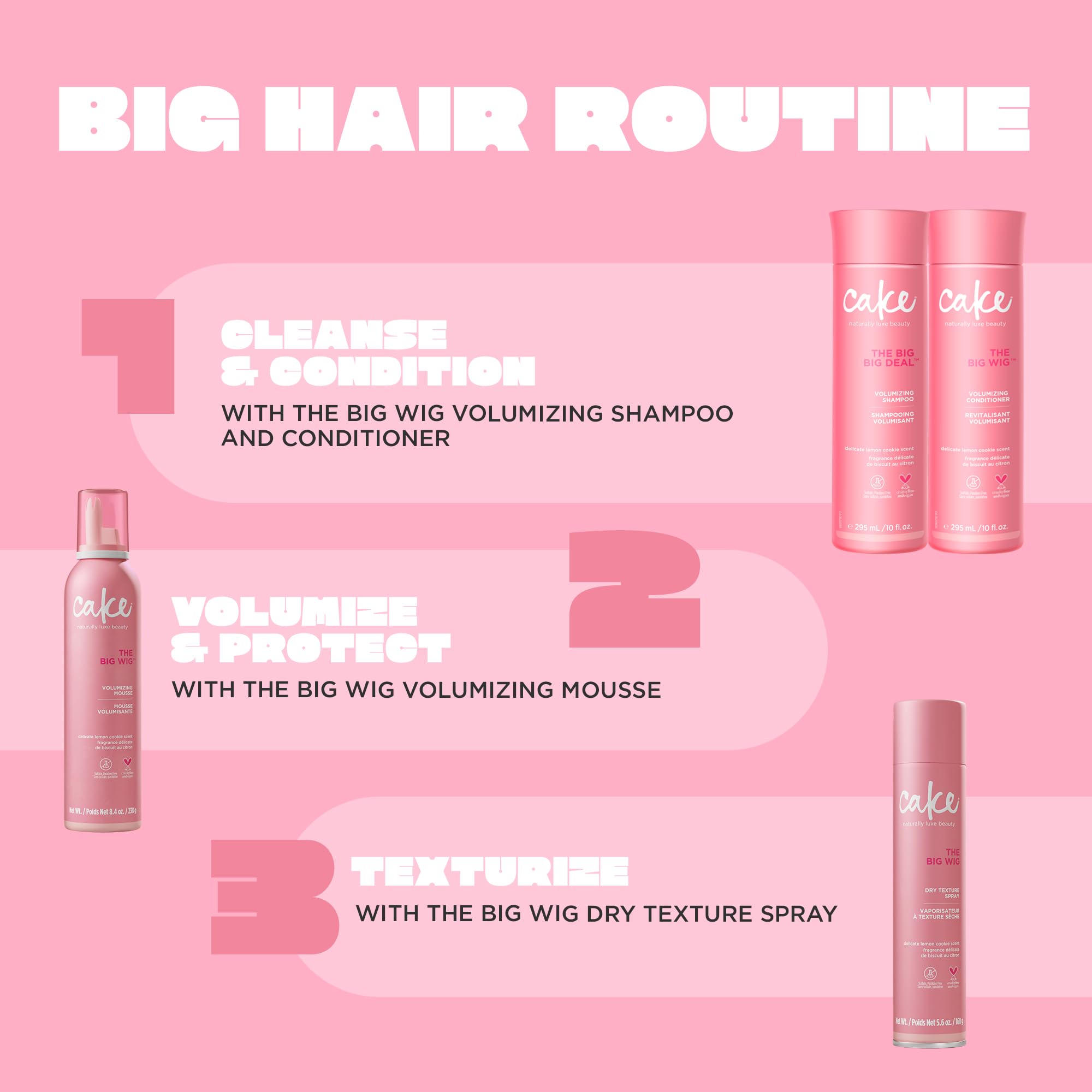 Cake Beauty Volumizing Conditioner, The Big Wig – Body Boosting & Weightless Conditioning – With Sunflower Seed Oil, Rice Protein & Shea Butter – For All Hair Types – 10 Fl Oz / 295 ml