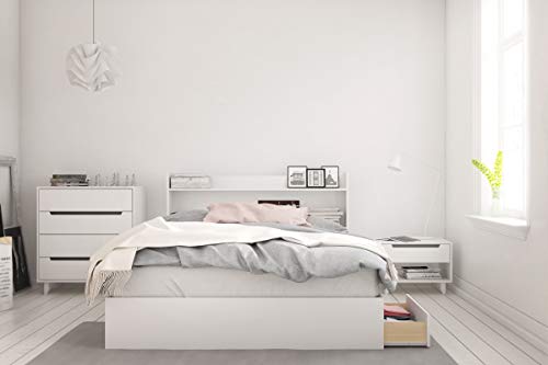 Nexera Queen Size Bookcase Headboard, White
