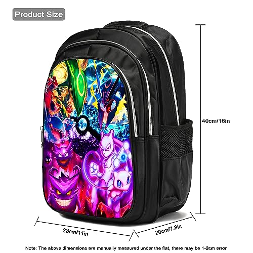 CATTARO 3PCS Cartoon Backpack Set Lightweight Anime Multipurpose Backpack with Lunch Bag Pencil Case Style8