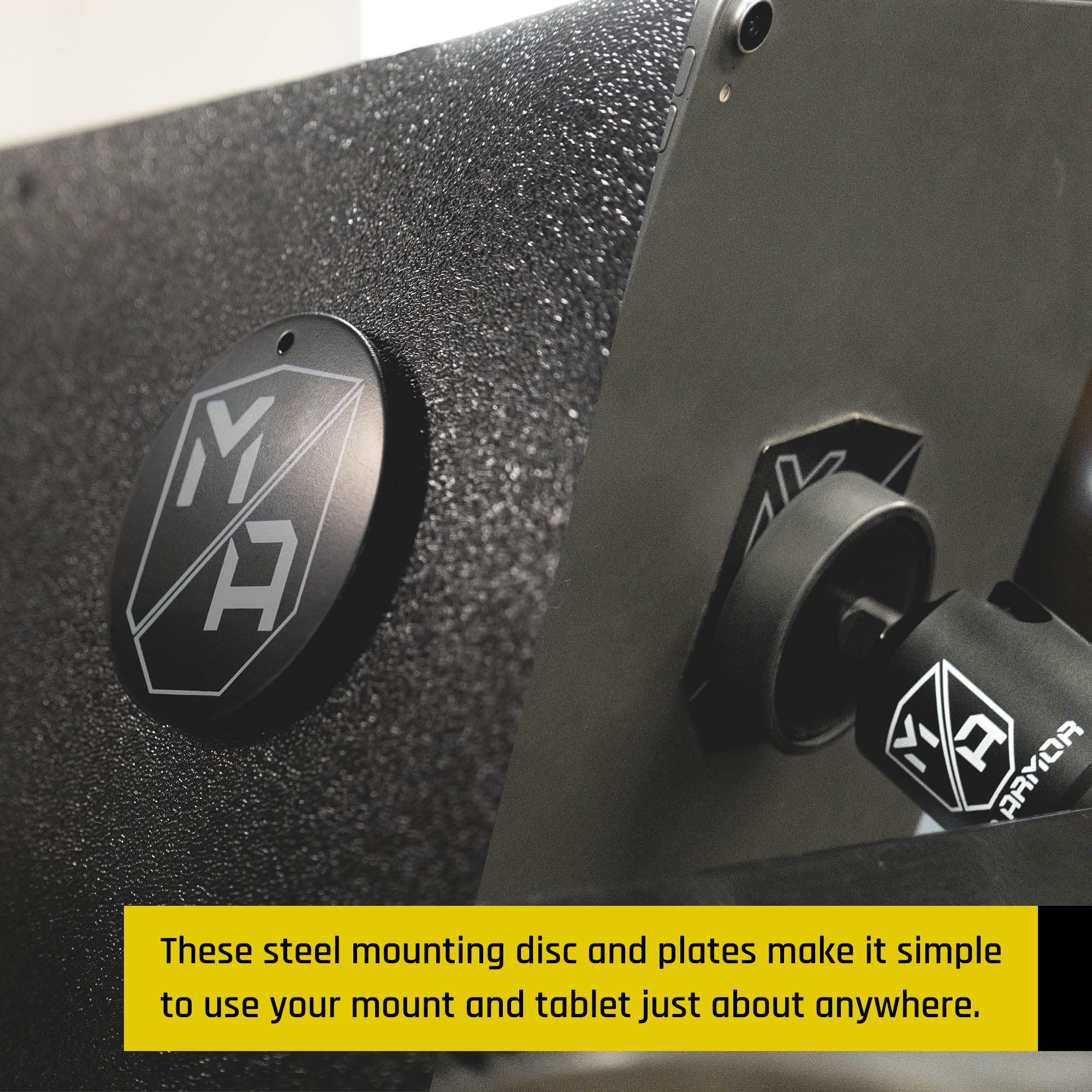 Mob Armor TabNetic Combo Pack - Magnetic Tablet Mounting Solution with Heavy Duty Metal Plate, Adjustable Mounting Disc and Strong 3M VHB Non-Marking Adhesive Magnet Stickers for Car Tablet Mount