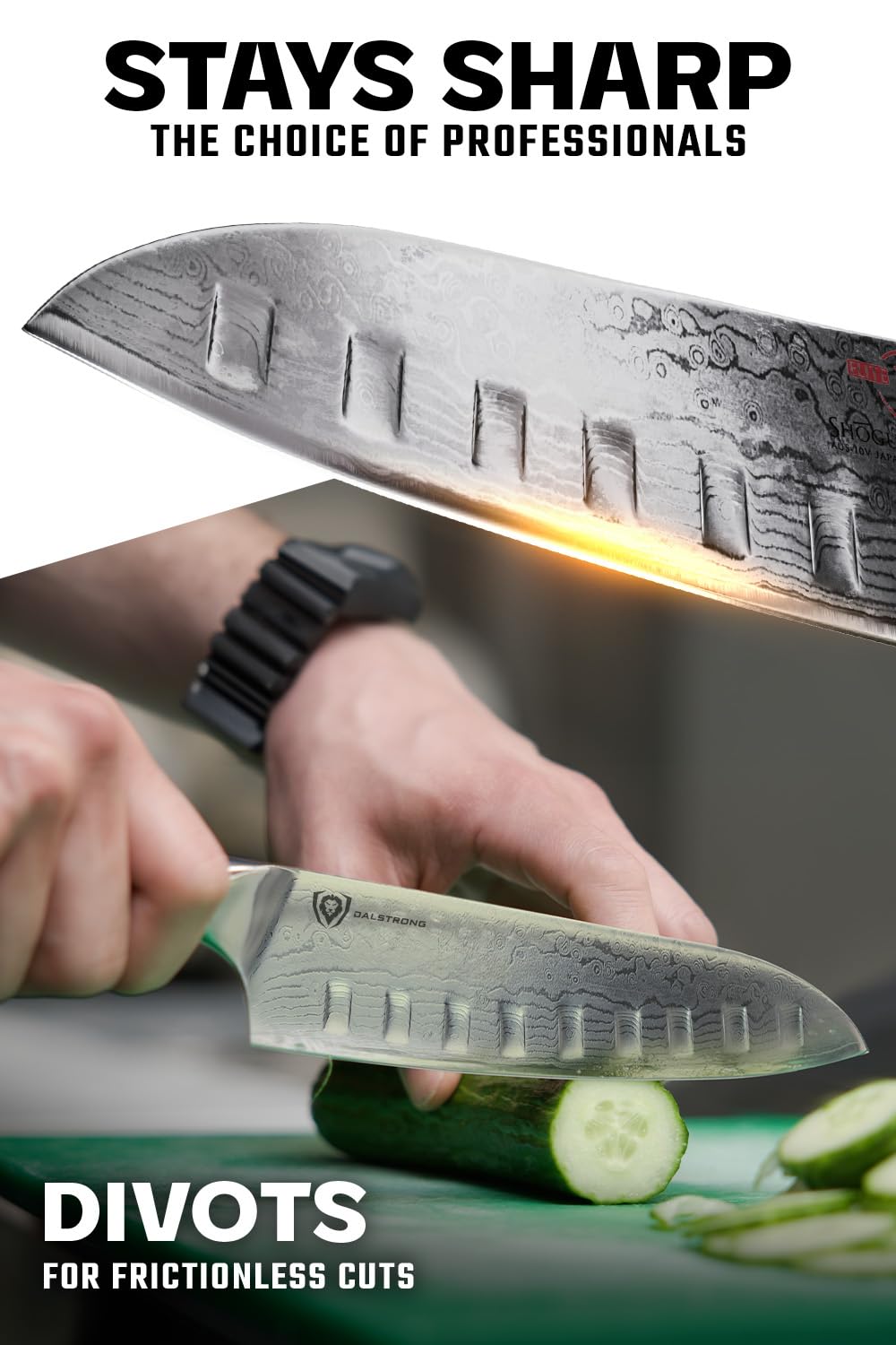 Dalstrong Santoku Knife - 7 inch - Shogun Series - Damascus - Japanese AUS-10V Super Steel 67 Layers - Black G10 Handle - Vegetable Knife - Vacuum Treated - Kitchen Knife - Sheath Included