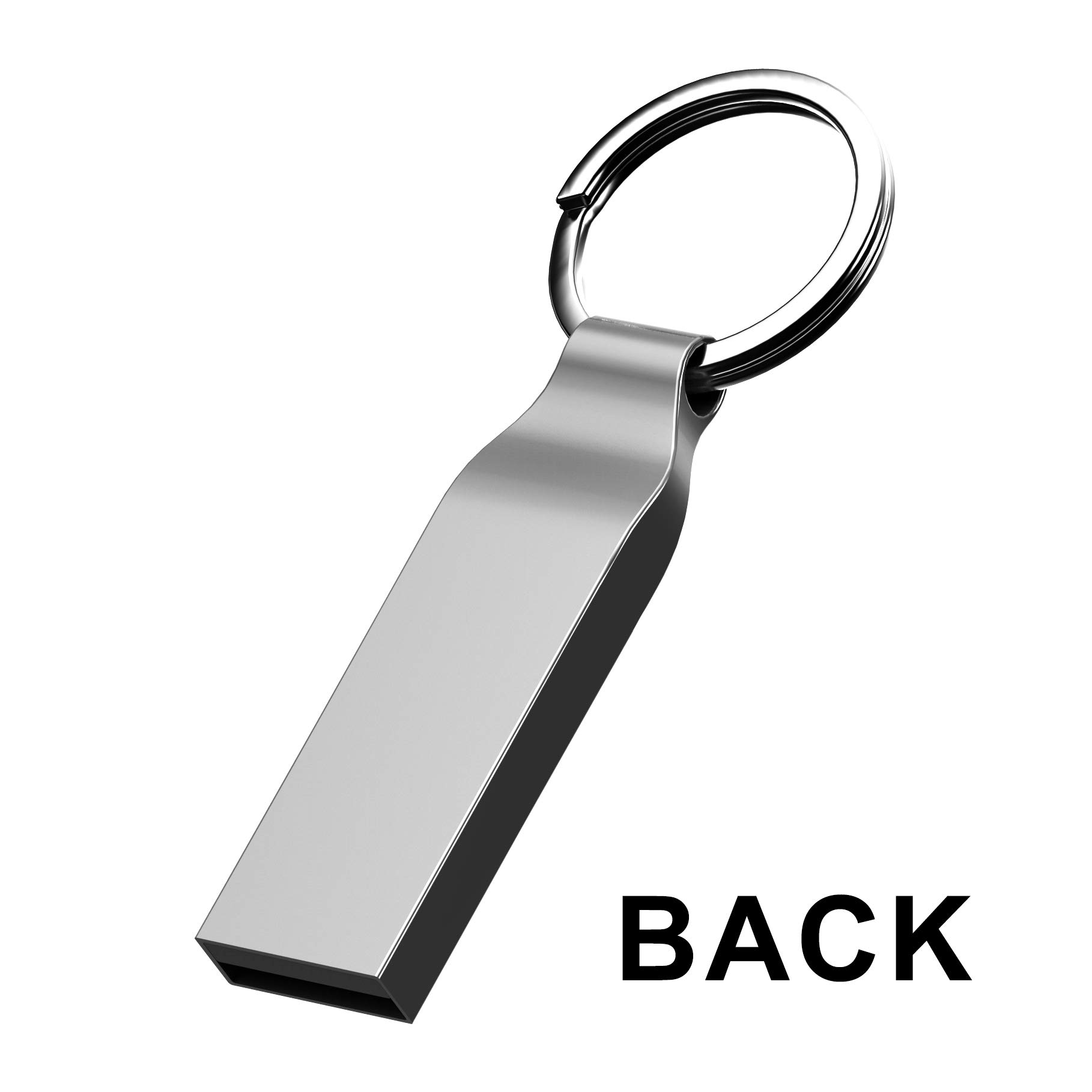 MOSDART Waterproof 16GB USB2.0 Flash Drive, FAT32 Metal Memory Stick with Keychain, for System Back, Data Storage, Silver(Pack of 10)