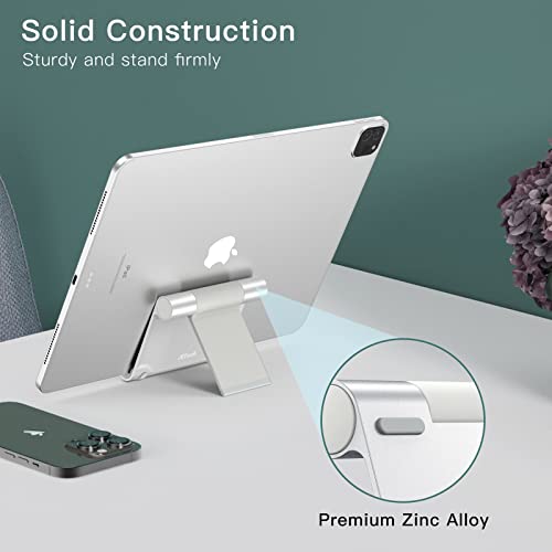 JETech Tablet Stand, Adjustable Portable Desktop Holder, Foldable Dock for iPad/iPad Pro/Air/Mini, Galaxy Tab A8/A7 Lite/A7/S8/S7, Kindle, Tab/Phones(4-13"), Silver