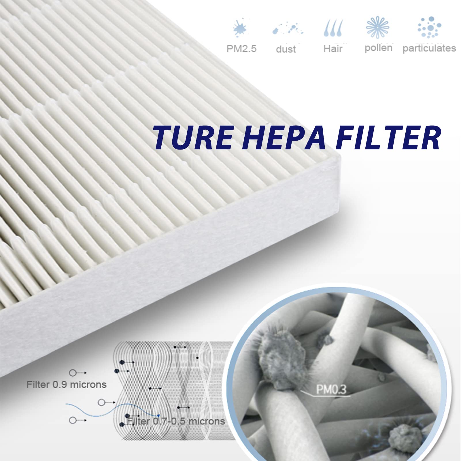 Ganteny 115115 True HEPA Filter Replacement Compatible with Winix 115115 Air Purifier 5300 6300 5300-2 6300-2 P300 C535 Filter A