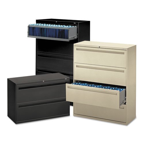 Hon 700 Series 5-Drawer Lateral Files w/Locks-5-Drawer Lateral File, 42"x19-1/4"x67", Black