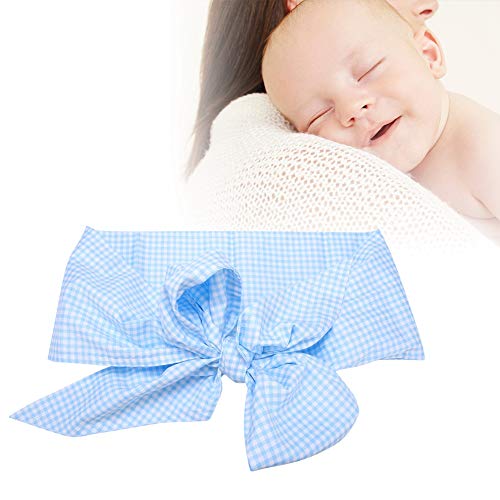Zerodis Baby Swaddle Wrap Sash, Cotton Maternity Bowknot Newborn Infant Blanket for Photo Shot Stretch Wrap Swaddle Blanket Receiving Blanket (Light Blue Plaid)