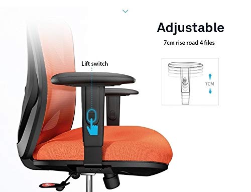 JFGJL Executive Office Chair - High Back Office Chair with Footrest and Thick Padding - Reclining Computer Chair with Ergonomic Segmented Back, Black