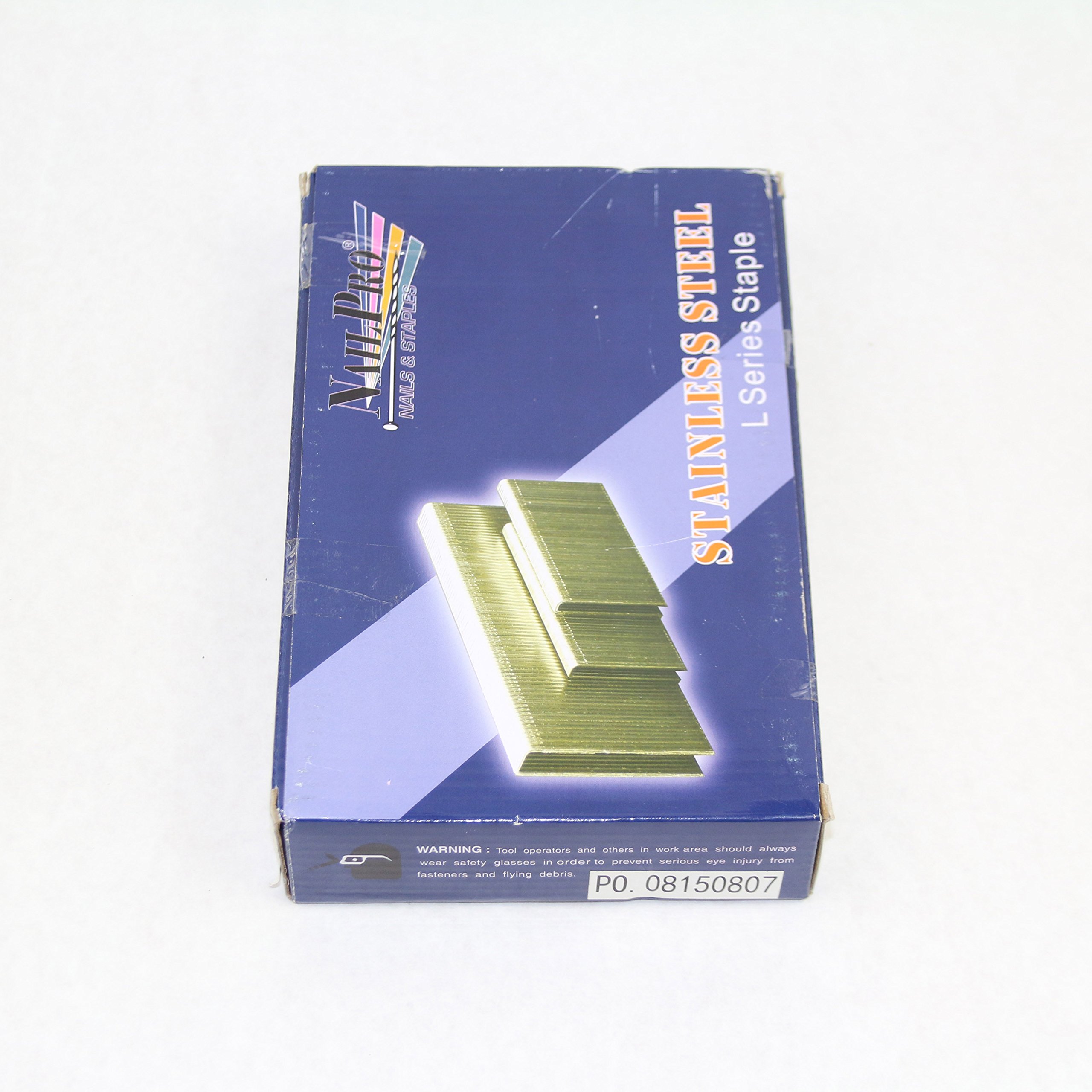 NailPro 1/4" Crown x 1-1/4" Leg Stainless Steel - 5,000 pcs. of "L Series" Staples - JAL15SS