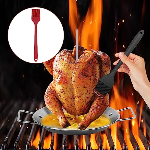 Al Pastor Skewer for Grill, Stainless Steel Vertical Skewer, Brazilian Vertical Spit Stand with 3 Removable Spikes(8β/10"/12β)& Brushes, for Tacos Al Pastor, Shawarma Kebabs Smoker Oven BBQ Dishes