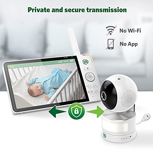 LeapFrog LF920HD Color Night Vision Video Monitor, 7" HD Display, 360 Pan Tilt, Night Light, Temp & Humidity Sensor, Up to 15Hrs Video Time, Range Up to 1000ft, Secure Transmission