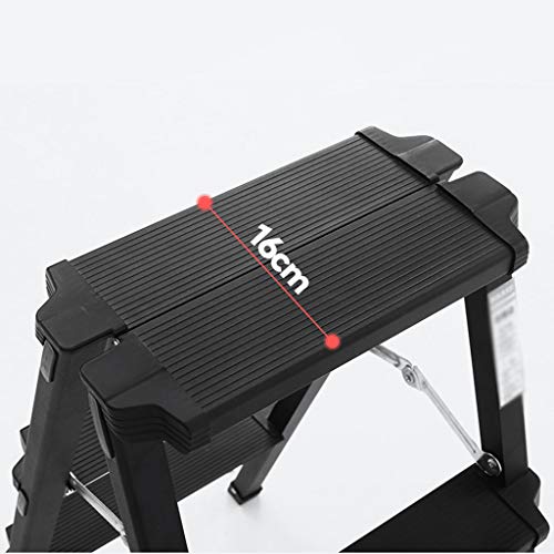 PENGJIE Folding Ladder Step Stool Ladder Stool 2 Step Folding Aluminum Heavy Duty Steel Portable Anti Slip Mat Tread Compact 150 Kg Capacity
