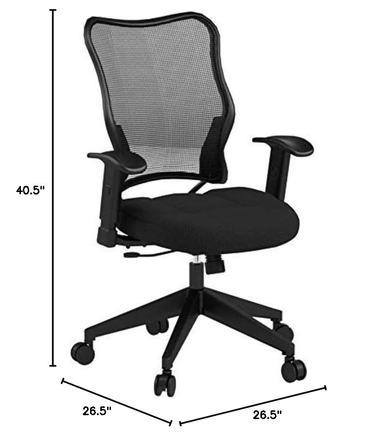 HON Wave Office Chair High Back Mesh Ergonomic Computer Desk Chair - Adjustable Arms & Pneumatic Seat Height, Synchro-Tilt Tension Lock Recline, Comfortable Cushion, 360 Swivel Rolling Wheels - Black