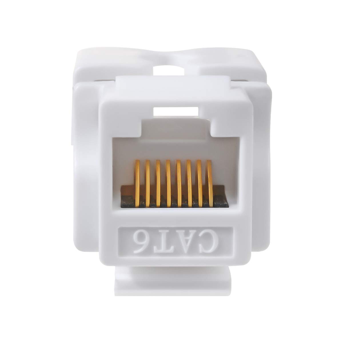 TENINYU 10-Pack RJ45 Keystone Jack Module Connector 568A/568B, Keystone Adapter Compatible Cat 6/5e/5 Connector,Cat6 Keystone Jack,RJ45 Female Connector,White