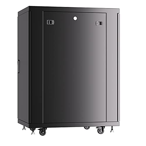 Server Rack - Locking Cabinet - Network Rack Cabinet Enclosure - 27U - Rack Mount - 32 Inch Deep - Server Cabinet - on Casters - Rack Shelf - Cooling Fan - Thermostat - Sysracks - SRF