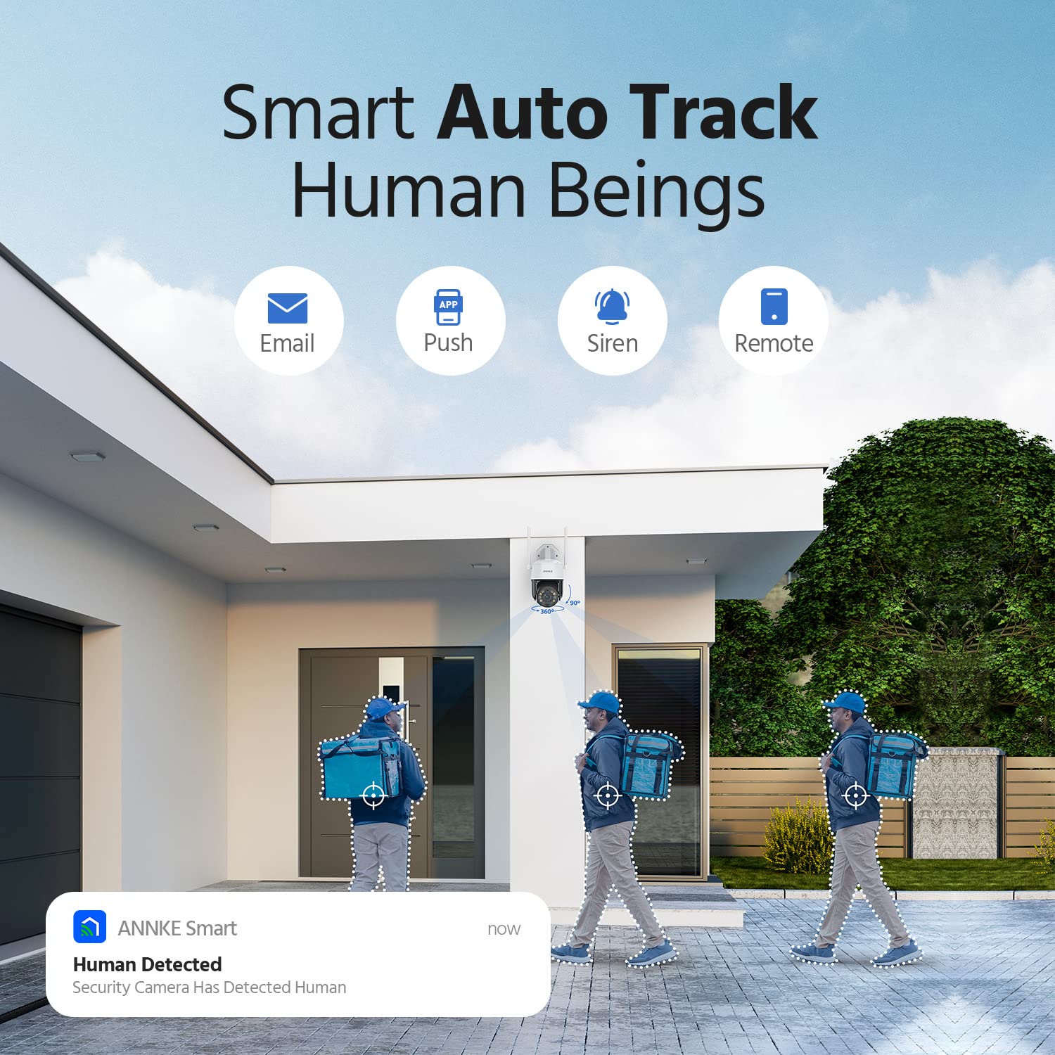 ANNKE 5MP PTZ Outdoor Security Camera, 20X Optical Zoom Auto Tracking, 2.4GHZ WiFi Security Camera with AI Human Detection, Color Night Vision, Two Way Talk, Up to 128GB SD Card(Not Included)