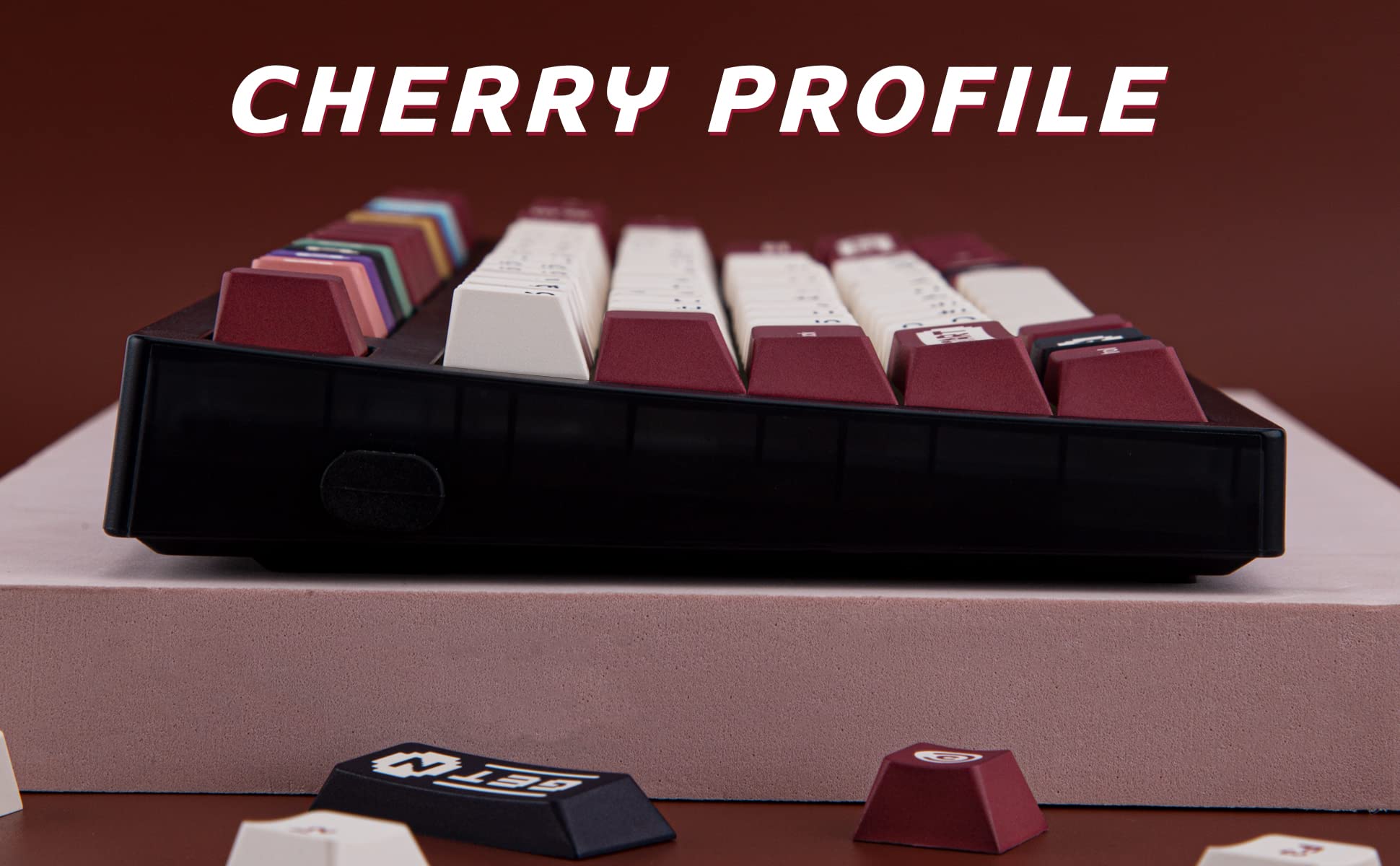 Cherry Profile PBT Keycaps 141 Keys Set Custom Dye Sublimation ANSI Layout for Cherry MX Switches Gateron Kailh Box Mechanical Keyboards Retro FC Gaming Theme