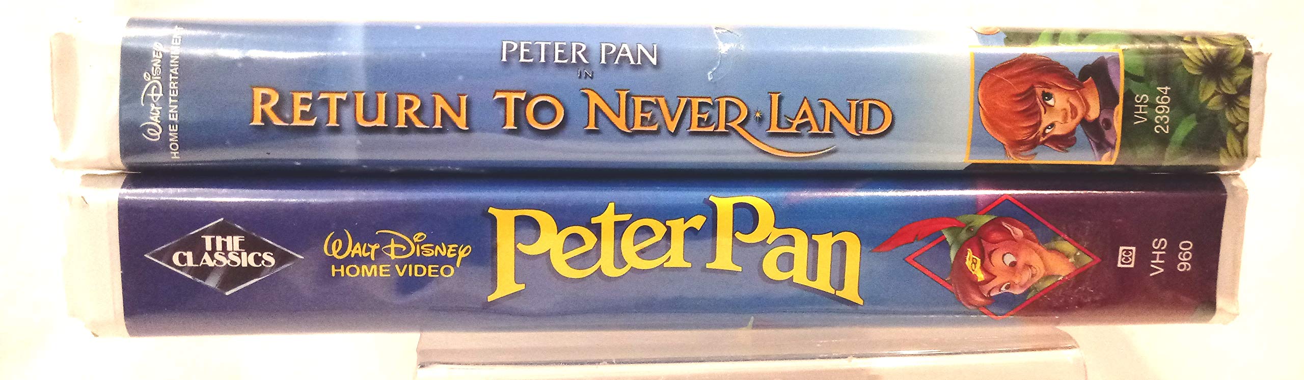 Set of 2 Disney Family Entertainment Videos ~ Peter Pan VHS, Peter Pan Return to Never-Land VHS