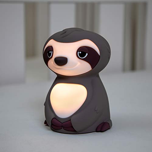 Nuby Sloth Baby Silicone Nightlight, Rechargeable, Color Changing Touch Night Light for Kids Bedside