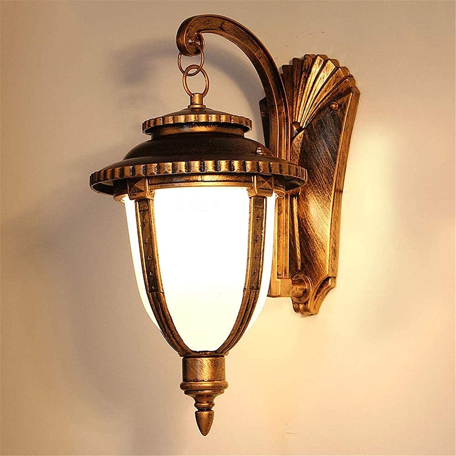 LJYT Retro Exterior Wall lamp Aluminum and Glass lampshade Waterproof Outdoor Wall lamp Staircase gate Entrance Garden Hanging E27 Wall lamp Home Decoration