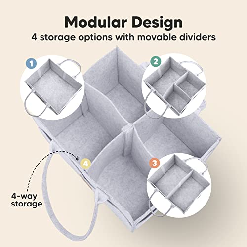 KeaBabies Baby Diaper Caddy Organizer and Portable Diaper Changing Pad - Large Baby Organizer - Waterproof Foldable Baby Changing Mat - Diaper Organizer For Changing Table - Diaper Changing Station