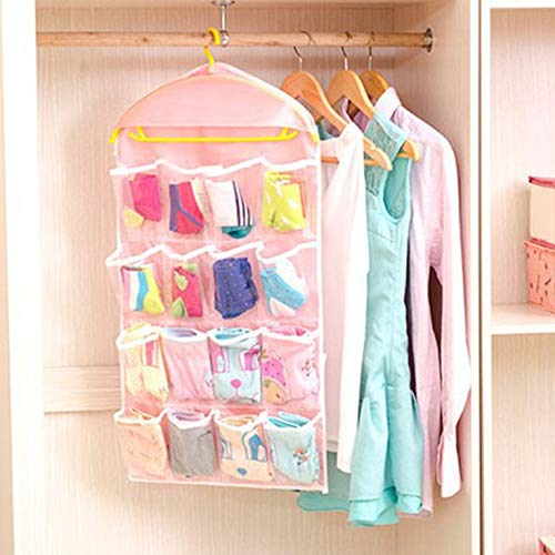 Guerast 16 Pockets Foldable Wardrobe Hanging Bags Socks Briefs Organizer Clothing Hanger Closet Shoes Underpants Storage Bag
