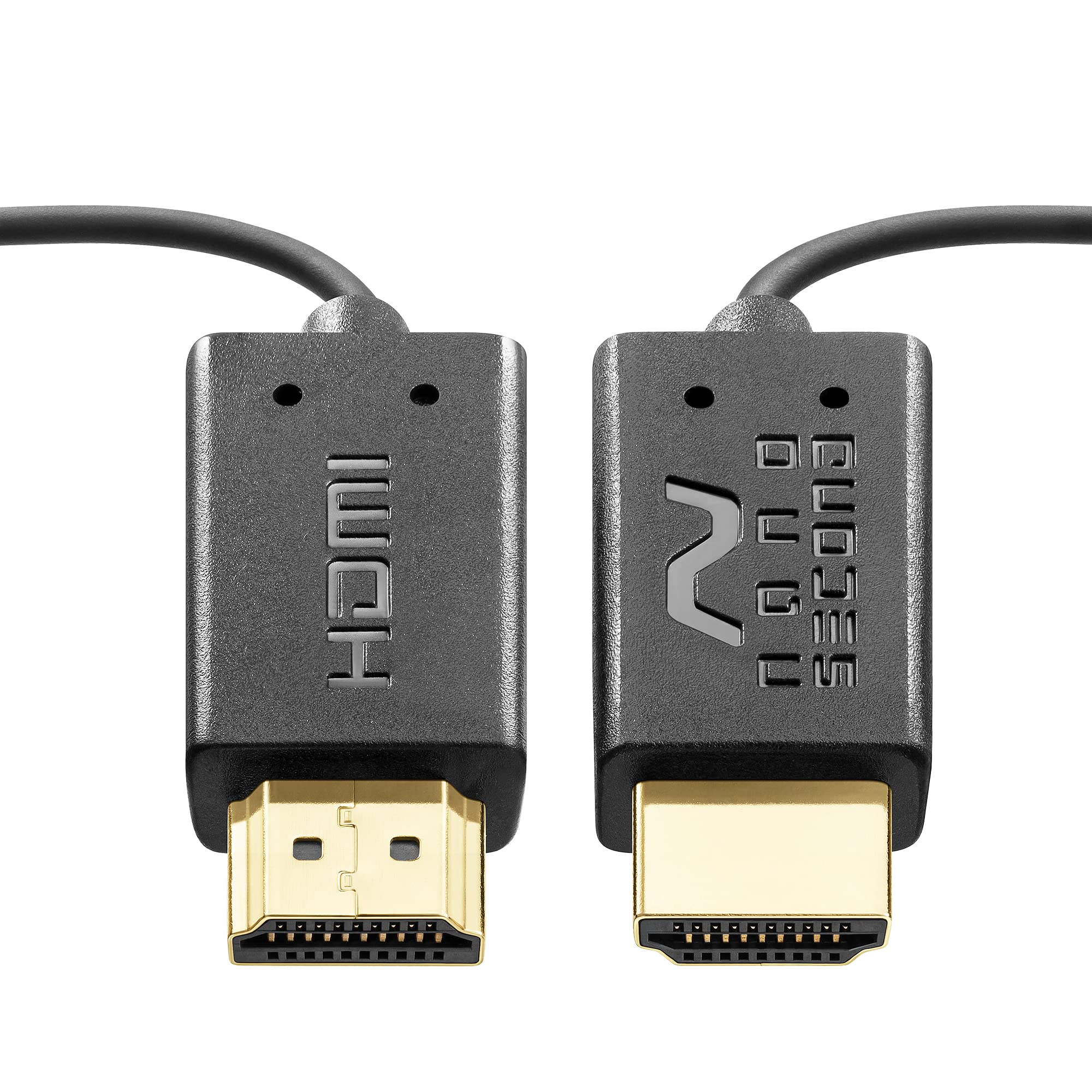 Nanosecond Extreme Slim 2.6' HDMI Cable - World's Thinnest and Most Flexible HDMI Cable. (2.6 Ft / 0.8m) High-Speed Supports Full 1080P, 4K, UltraHD, 3D, Ethernet, and Audio Return Channel