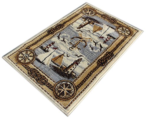 Masada Rugs Nature Area Rug Mat Nautical Scene (2 Feet X 3 Feet 2 Inch) Mat