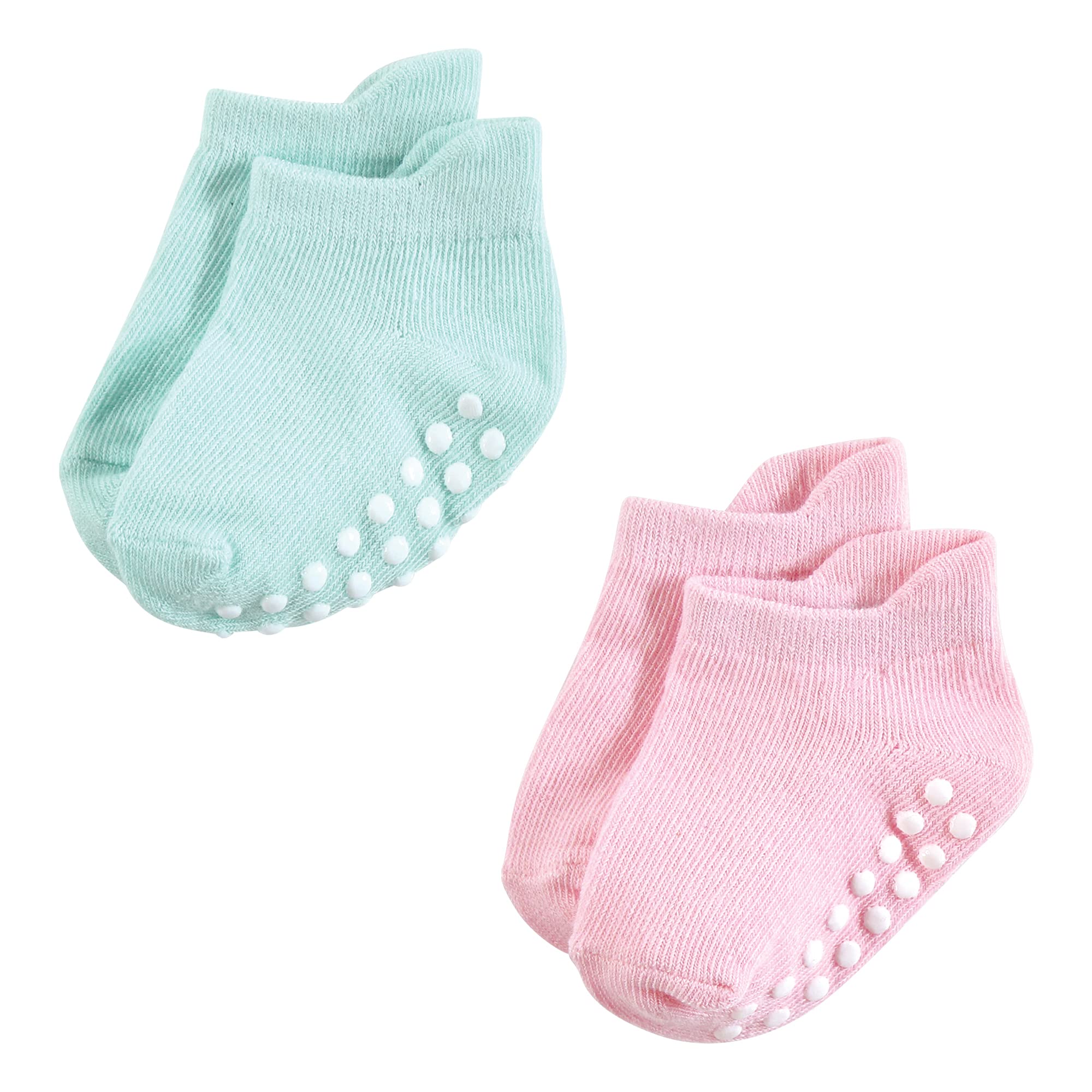 Hudson Baby Unisex Baby Non-Skid No-Show Socks, Multi Girl, 12-24 Months