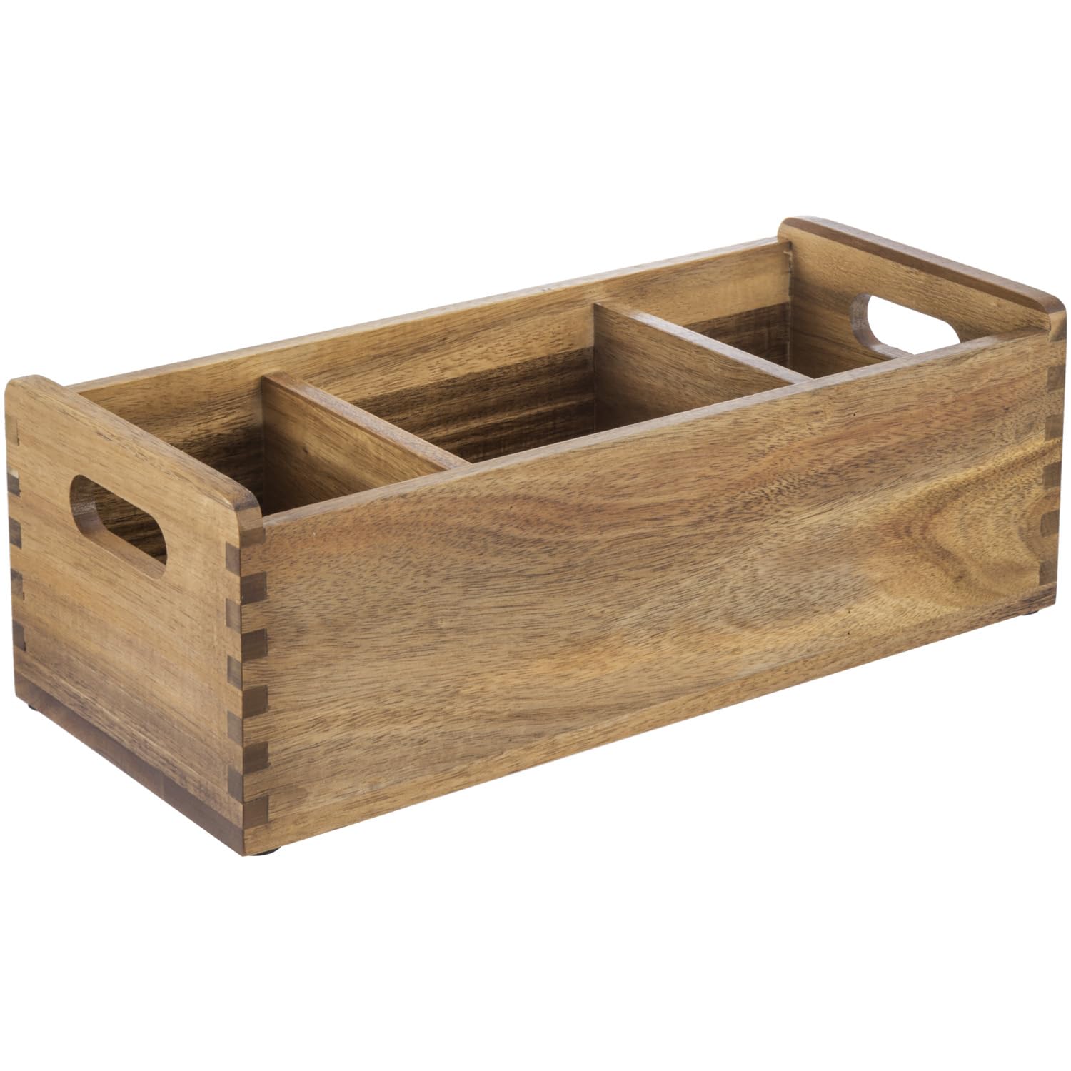 MyGift Modern Bathroom Caddy Rustic Natural Solid Acacia Wood Toiletries Storage Bin and Toilet Paper Roll Holder, Dresser or Vanity Countertop Organizer Basket