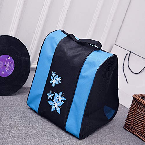 ANGIEHAIE Large Capacity Durable Ice Skates Roller Skating Carry Holder Storage Zipper Bag Blue