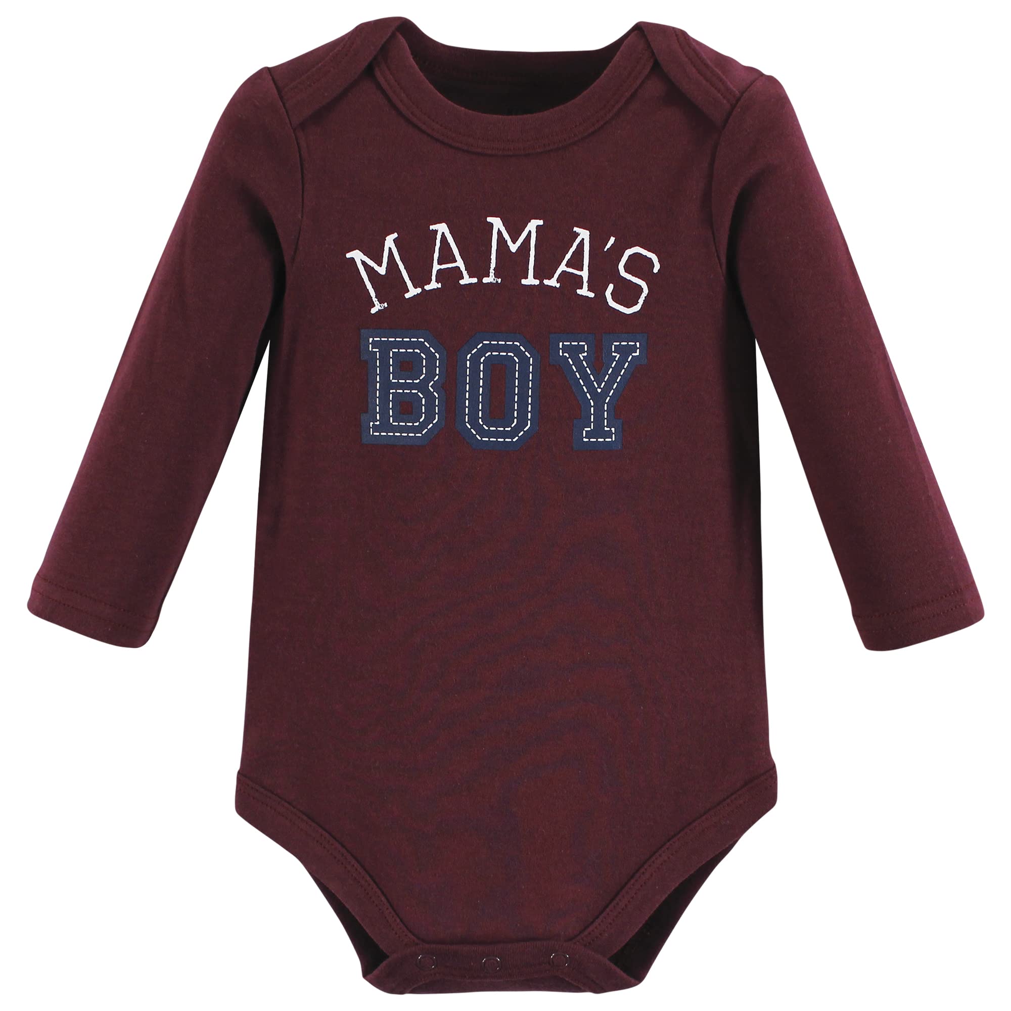 Hudson Baby Unisex Baby Cotton Long-Sleeve Bodysuits Mamas Boy, 9-12 Months