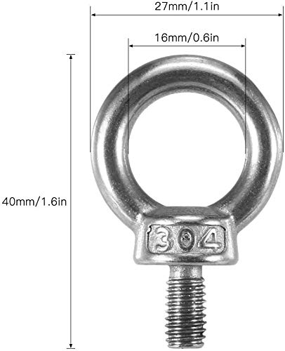 ANTOBLE 2 Pack Kayak Track Mount Stainless Steel Tie Down Eyelet for Bungee Cord Rope Kayak Track Mount Accessories