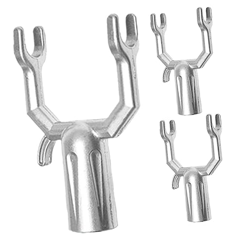 BUGUUYO 3pcs Clothes Rail Fork Drying Rack Clothing Drying Rack Clothes Curtain Hanger Garment Hook Pole Heads Reach Stick Pole Heads Clothesline Pole Head Clothes Fork Head Pole Parts