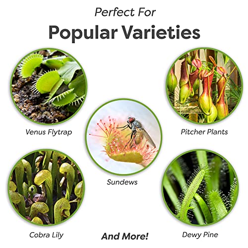Perfect Plants Carnivorous Plant Soil | 4 Qts. Organic Premium Mix | Use with Venus Fly Traps, Pitcher Plants, or Other Carnivorous Plants