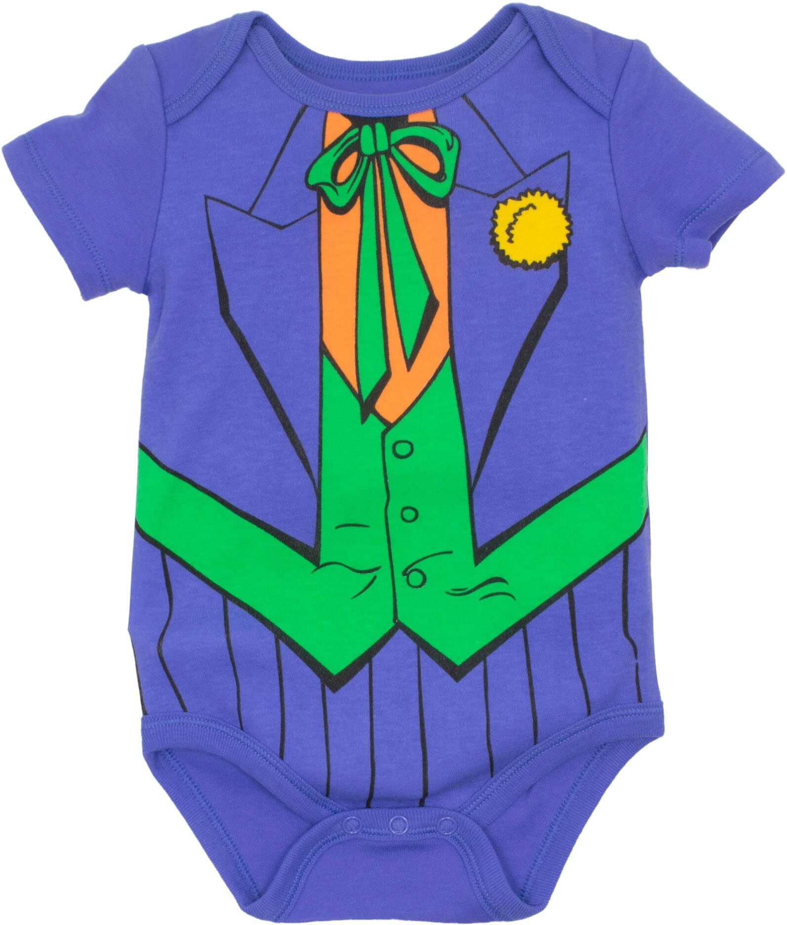 WARNER BROS DC Comics Justice League Batman Joker Riddler Newborn Baby Boys 5 Pack Short Sleeve Bodysuits Superheroes 3-6 Months