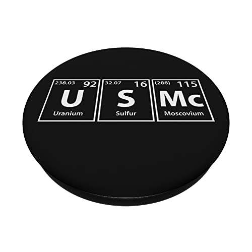 Periodic Tees Co. Usmc (U-S-Mc) Periodic Table Elements Spelling PopSockets Stand for Smartphones an
