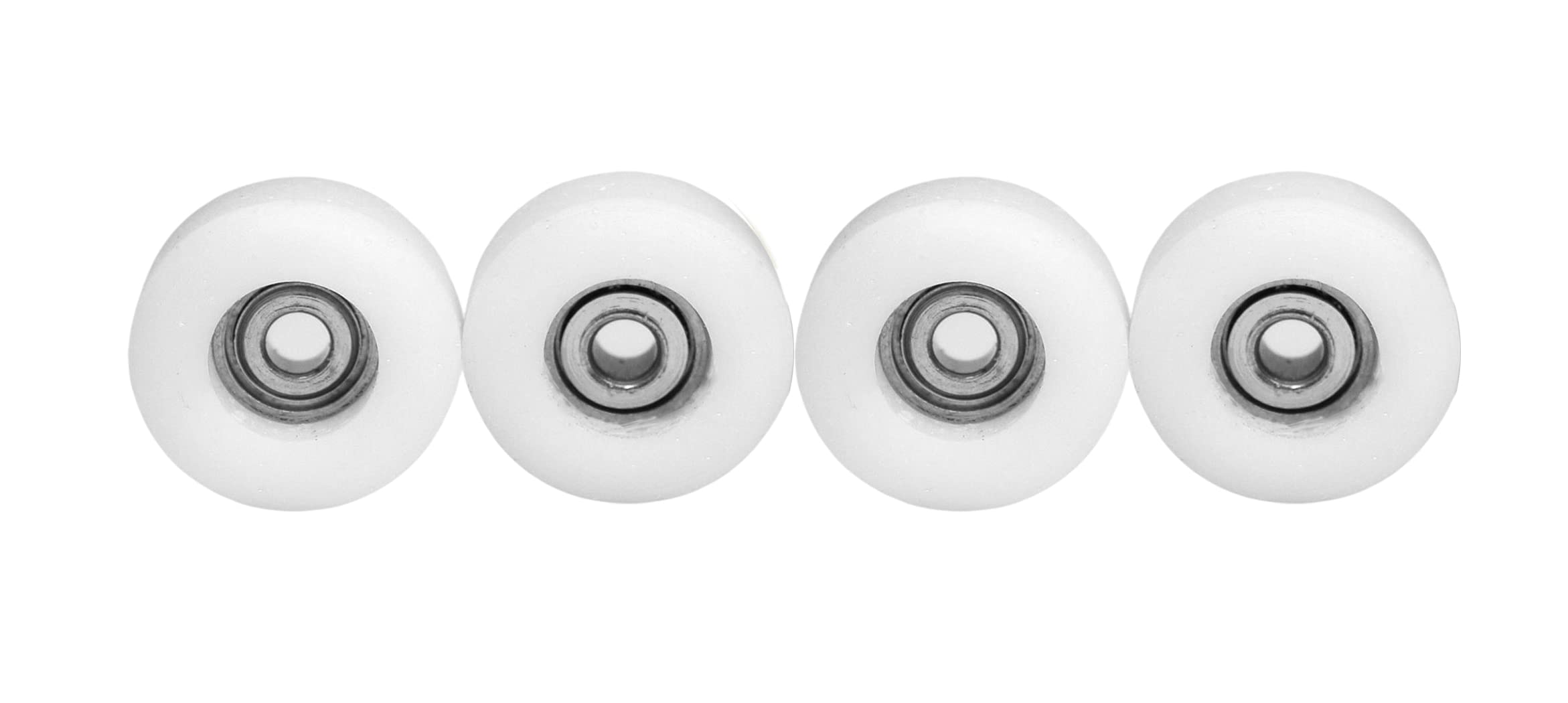 Teak Tuning Apex 71D Urethane Fingerboard Wheels, New Street Shape, 7.7mm Diameter, Ultra Spin Bearings - Made in The USA - White Blue Glow Colorway