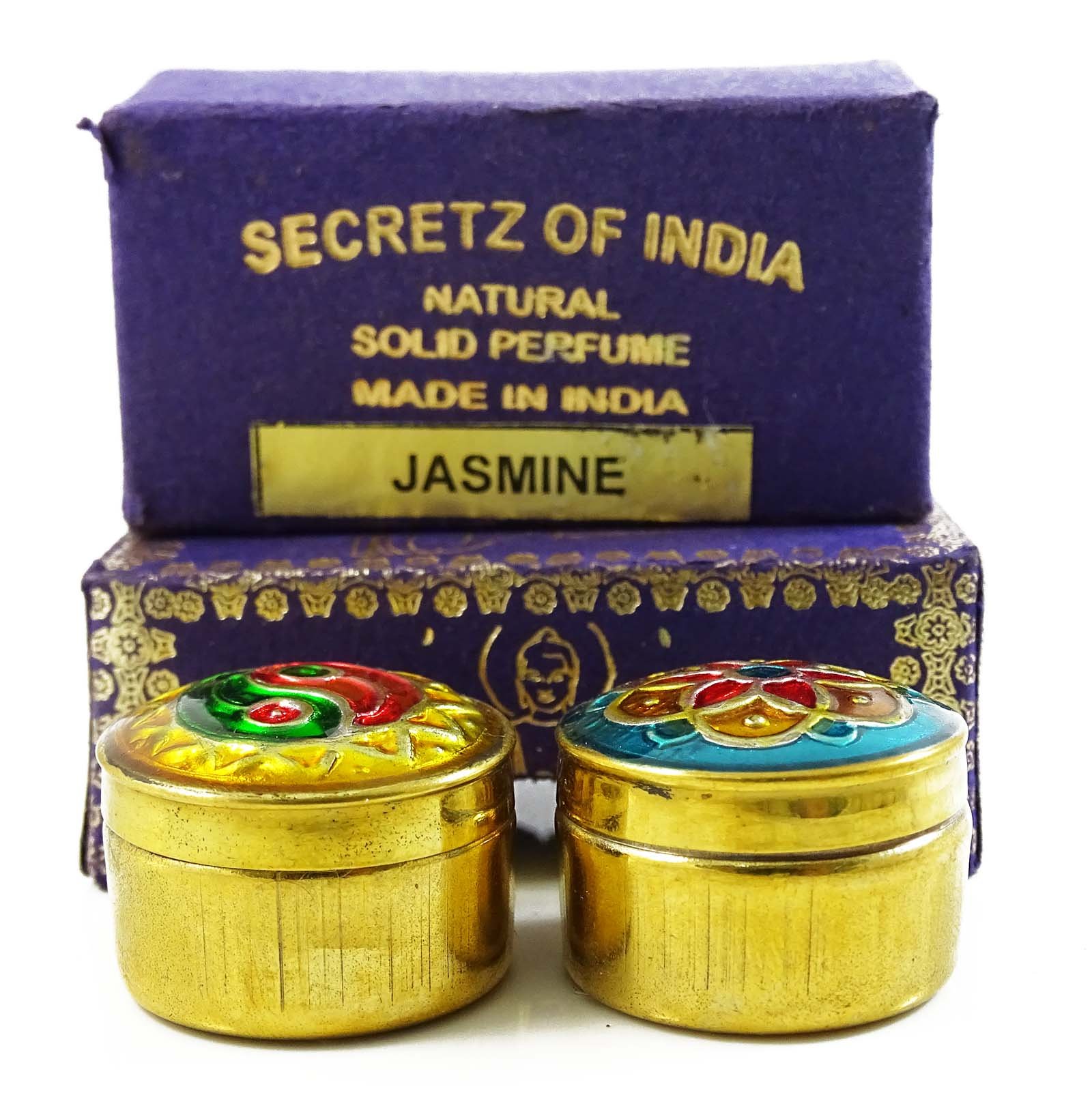 Natural Jasmine Fragrance Solid Perfume Body Musk Natural In Mini Brass Jar 4g