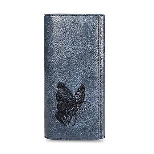 Dicihaya Butterfly Pattern Women Wallet Soft Leather Designer Bifold Large Capacity Multi Card Organizer Lady Clutch