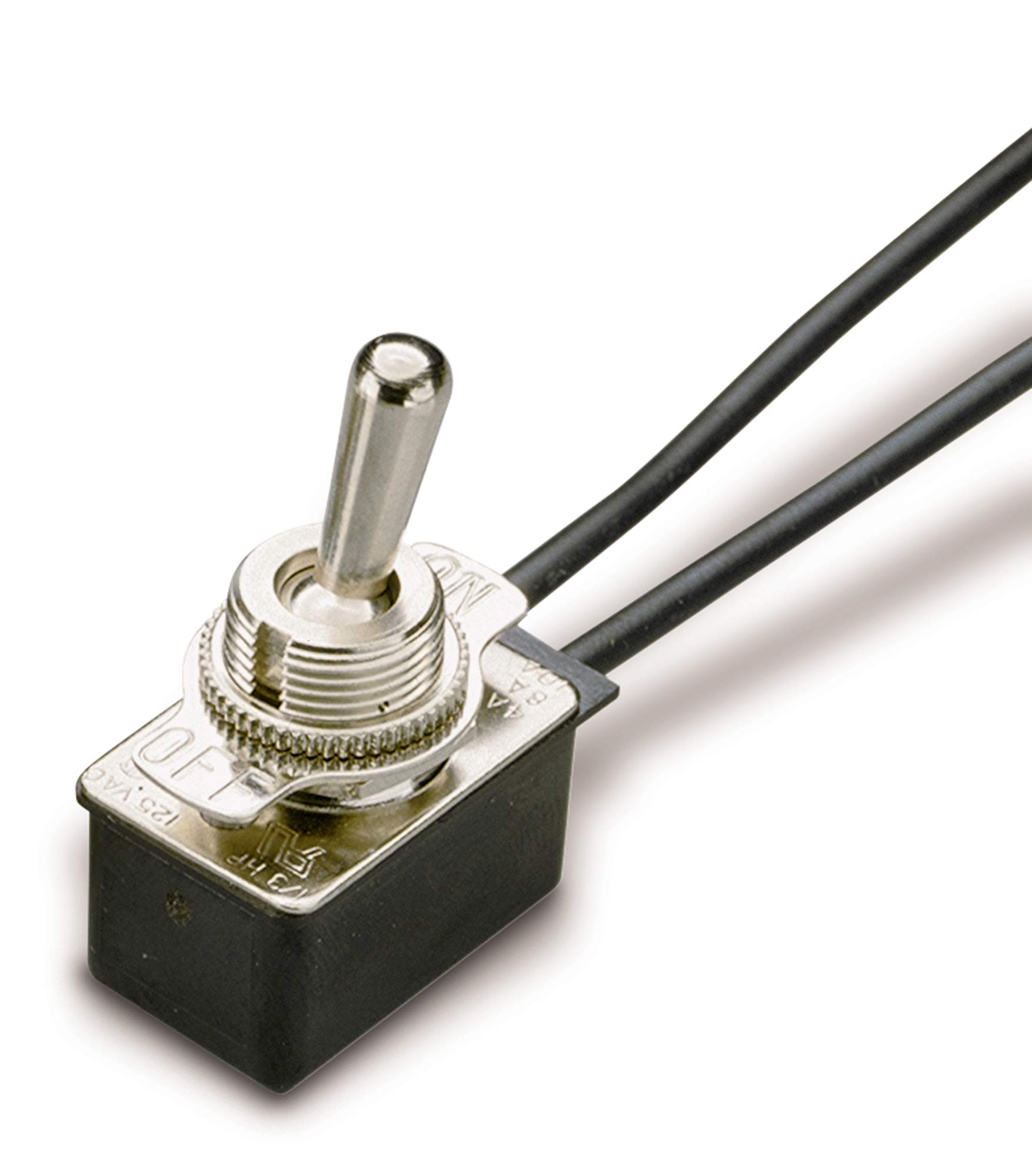 Gardner Bender GSW-18 Heavy-Duty Electrical Toggle Switch, SPST, ON-OFF, 8 A/125 V, 6 inch Wire Terminal,Silver - ⅓ HP/125 V AC, 10 A/125 V AC