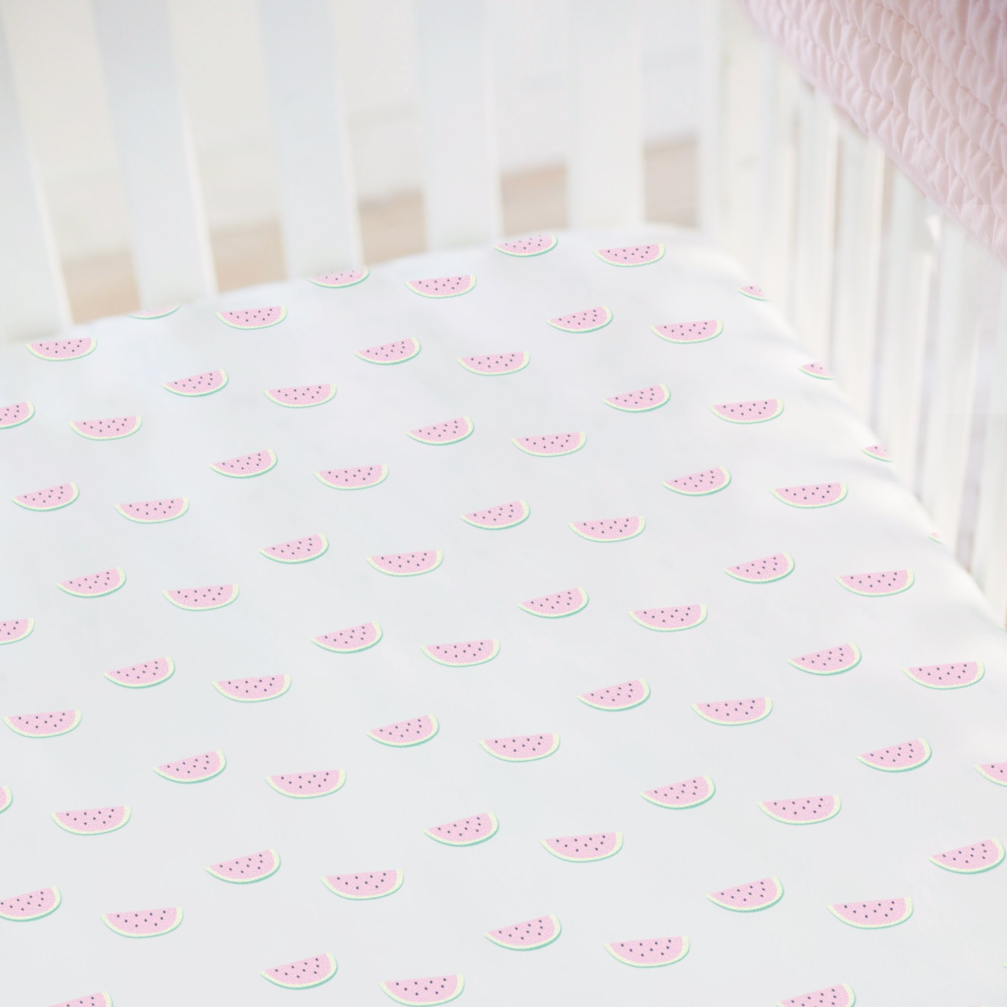 Hello Spud - Watermelons Fitted Crib Sheet Organic Cotton Jersey - Super Soft