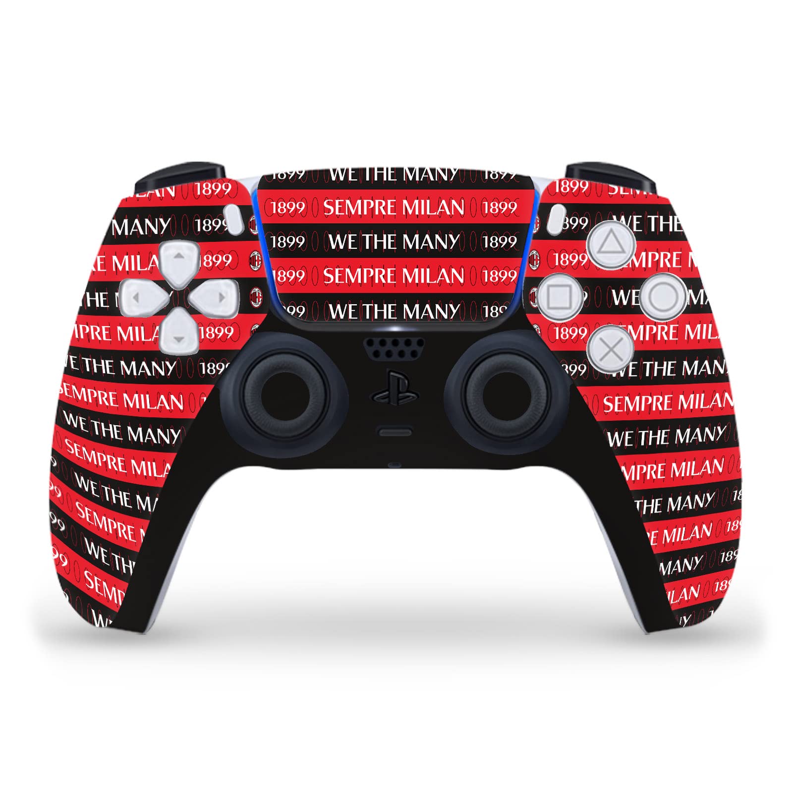 Head Case Designs Officially Licensed AC Milan Sempre Milan 1899 Art Matte Vinyl Faceplate Sticker Gaming Skin Decal Cover Compatible With Sony PlayStation 5 PS5 DualSense Controller