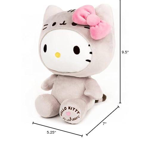 GUND Hello Kitty x Pusheen Stuffed Animal, Hello Kitty Costume Plush, Kawaii Plushie for Collectors, 9.5”
