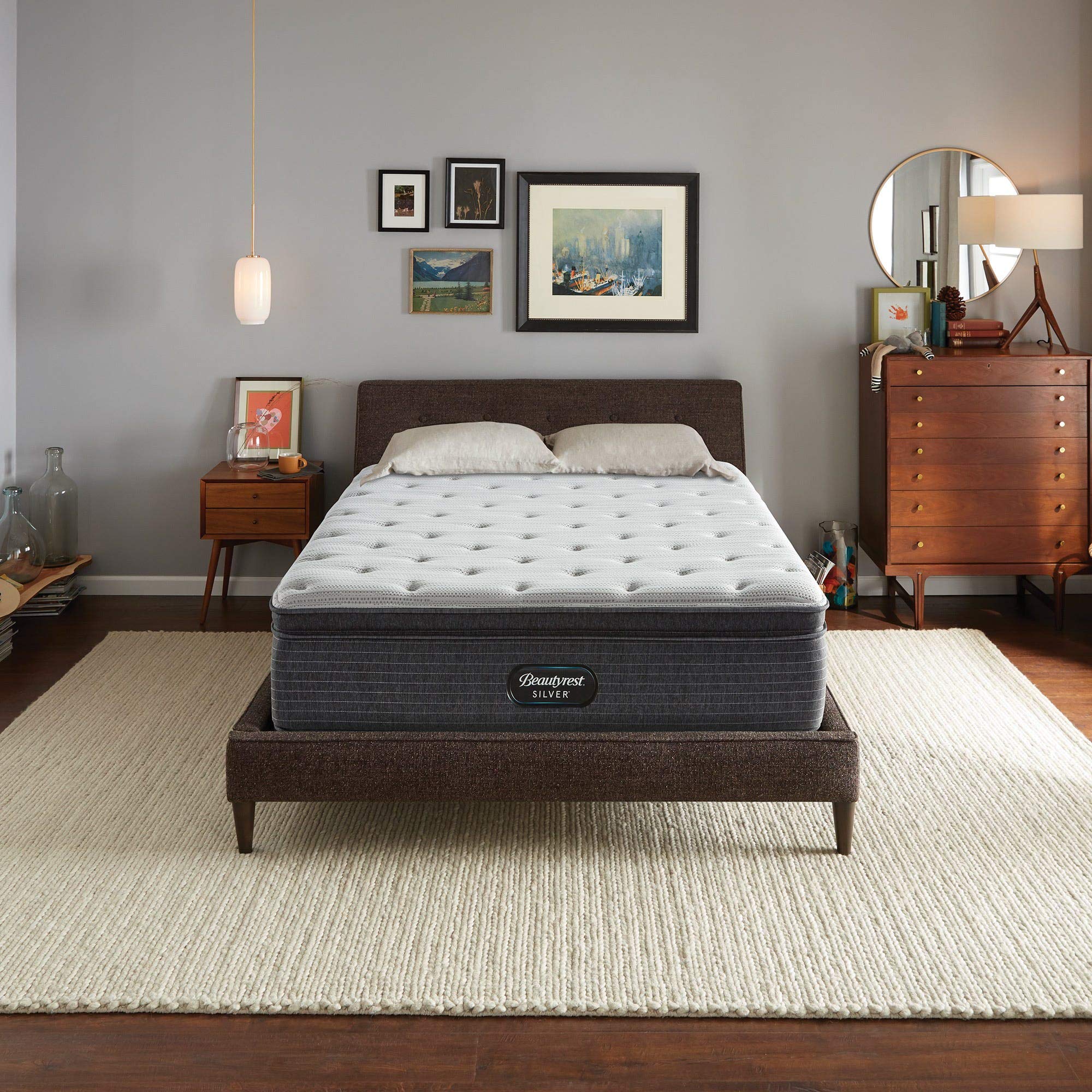 Beautyrest Silver BRS900 15 Inch Plush Pillow Top Mattress, Queen, Mattress Only