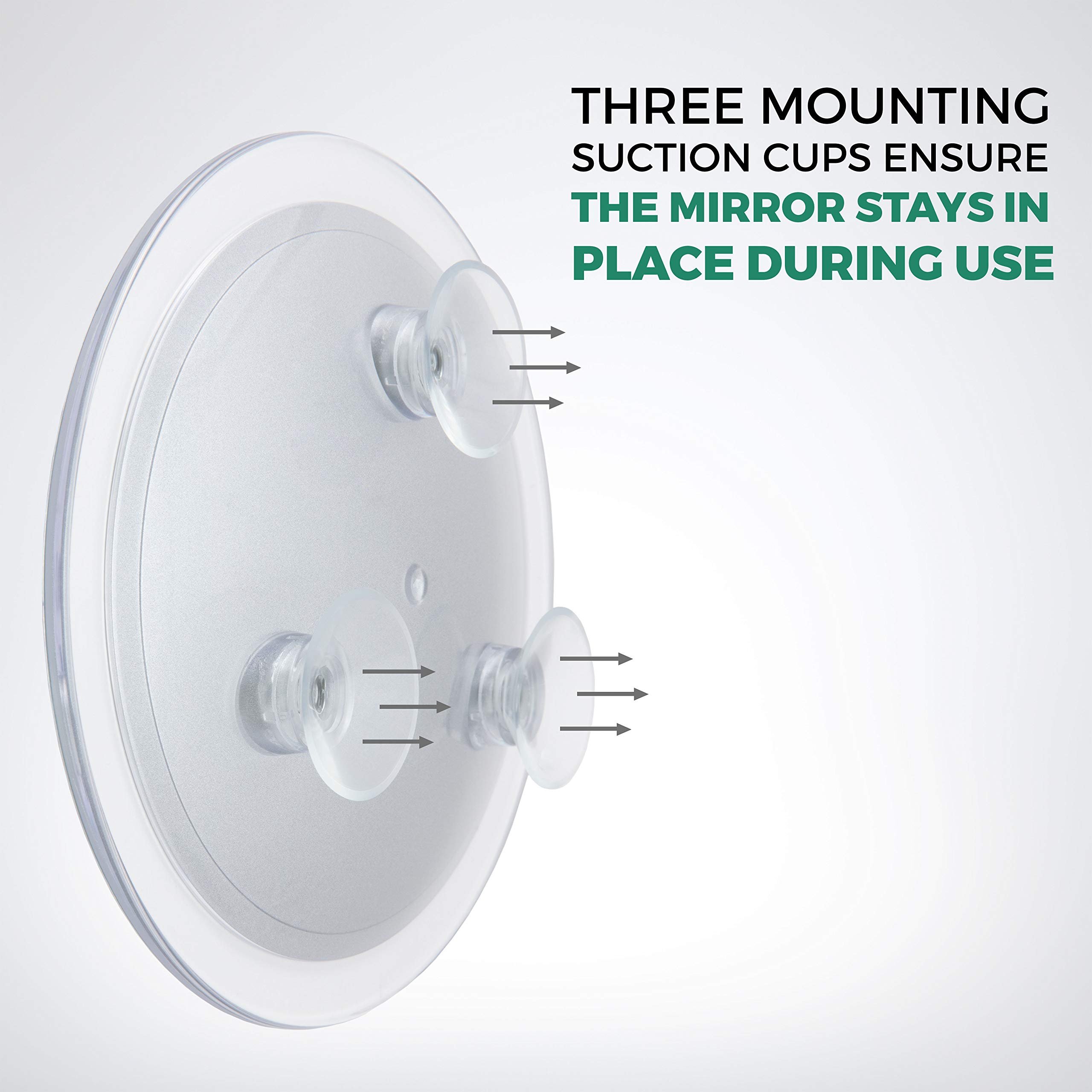 DB Tech Large 10" Suction Cup 8X Magnifying Mirror with Precision Tweezers w/Rubberized Grips, Triple Suction Cups for Lasting Hold on Most Flat Surfaces