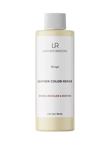 Leather Restore Leather Color Repair, Beige 4 OZ - Repair, Recolor and Restore Couch, Furniture, Auto Interior, Car Seats, Vinyl and Shoes