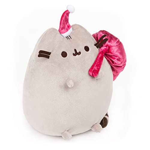 GUND Santa Claws Pusheen Holiday Plush Stuffed Animal Cat, Gray and Pink, 9.5β