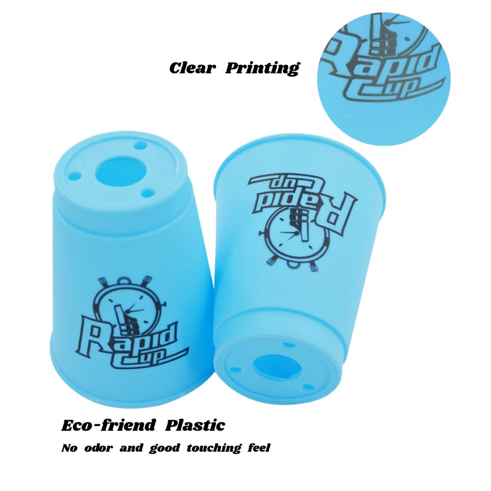 Erlsig 12 Pack Stacking Cups, M Size Quick Stack Cups Set Speed Training Game for Travel Party Challenge Competition, Blue