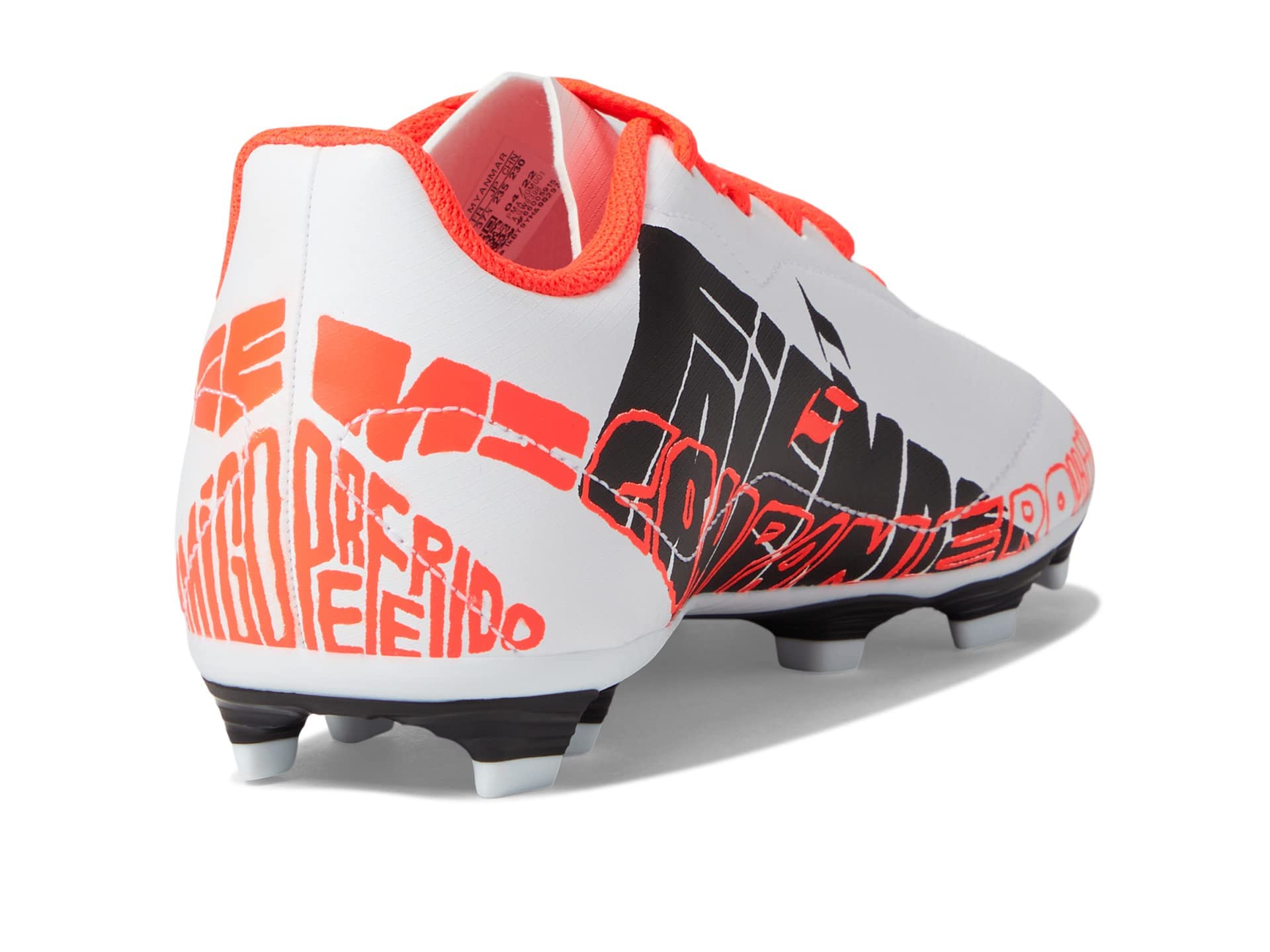 adidas X Speedportal Messi.4 Indoor Soccer Shoe, FTWR White/Core Black/Solar Red, 4.5 US Unisex Big Kid