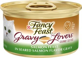 Fancy Feast Gravy Lovers Bundle, 2 Turkey, 2 Ocean Whitefish, 2 Salmon & Sole, 2 Beef, 2 Salmon Feast , & 2 Chicken & Beef. Each can is Total of 12 cans and Mouse Toy., 3 Ounce (Pack of 12)